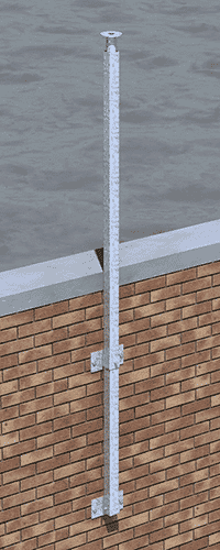 Altron ACP1/MSF 3M FLAT WALL MOUNT POLE, MINIMUM STAND OFF