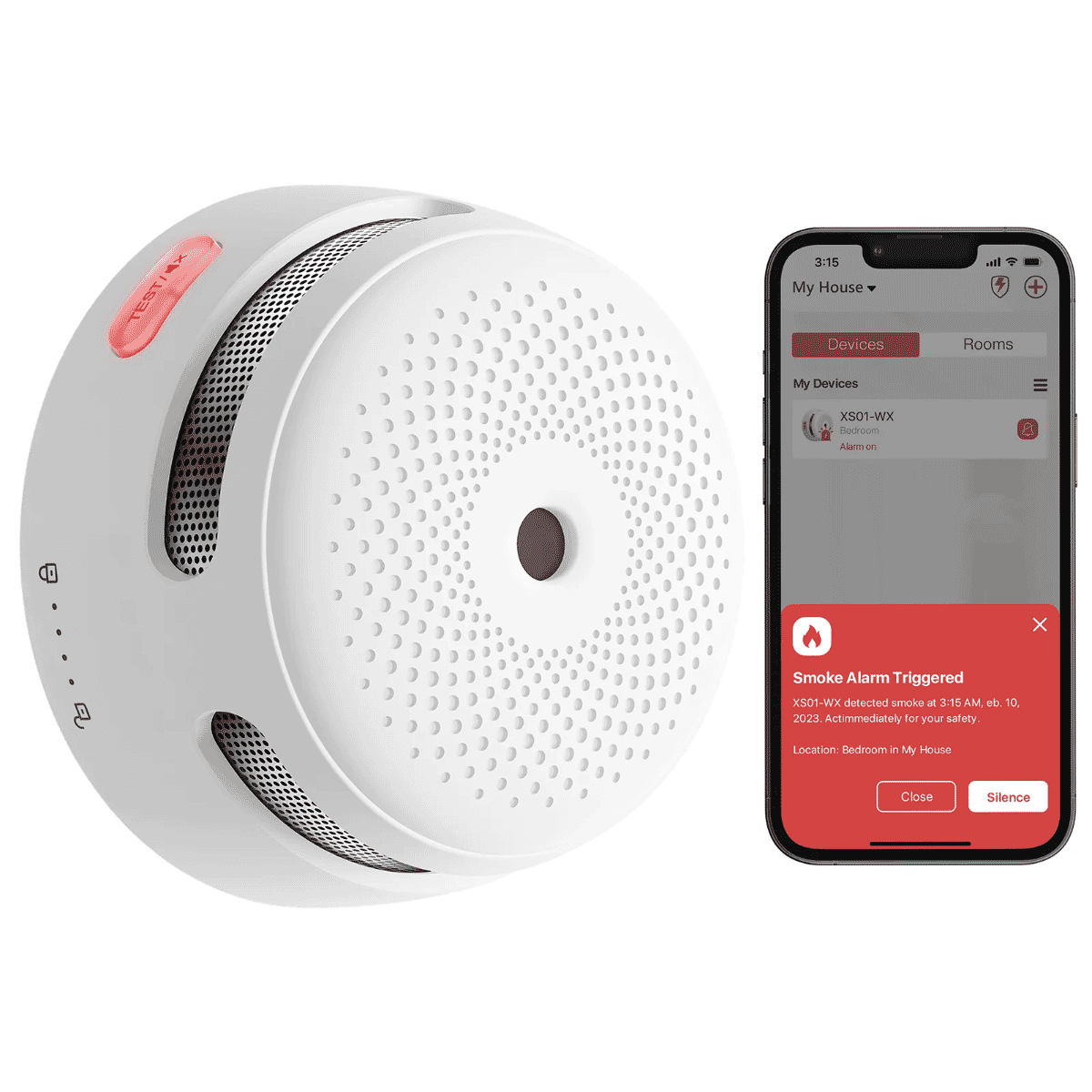 XS01-WX WI-FI AUDIBLE AND VISUAL SMOKE ALARM