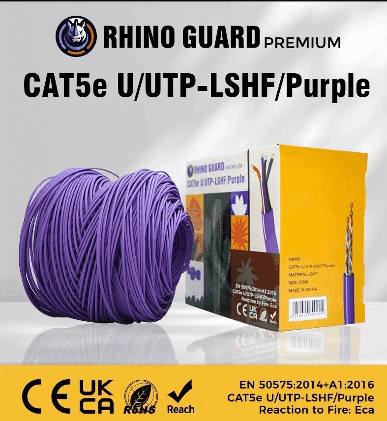 Rhino Guard CAT6 U/UTP-LSHF/Purple LSZH Purple Cable