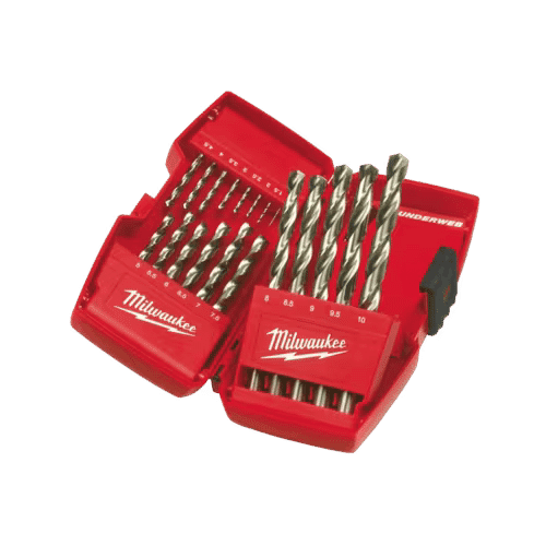 MIL0091 MILWAUKEE THUNDERWEB 19 PCS HSS-G METAL 1-10MM S/S DRILL BIT SET