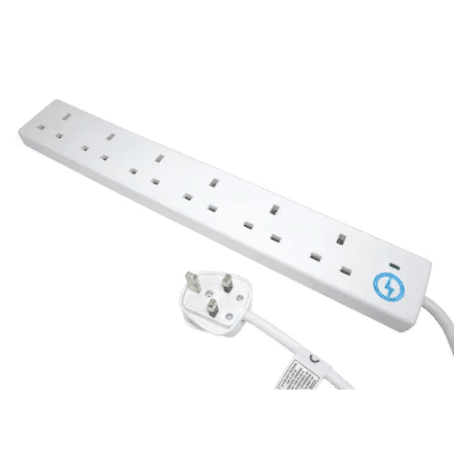 TP5362 6 GANG 2M WHITE SURGE PROTECTOR